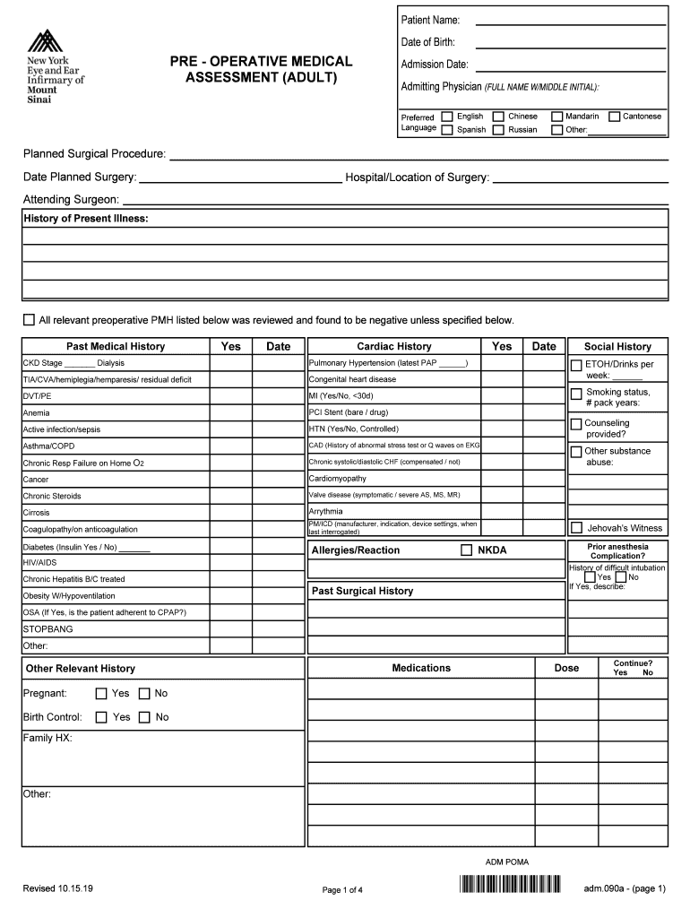 Fillable Online Preparing for surgery what you need to know - Mayo ...