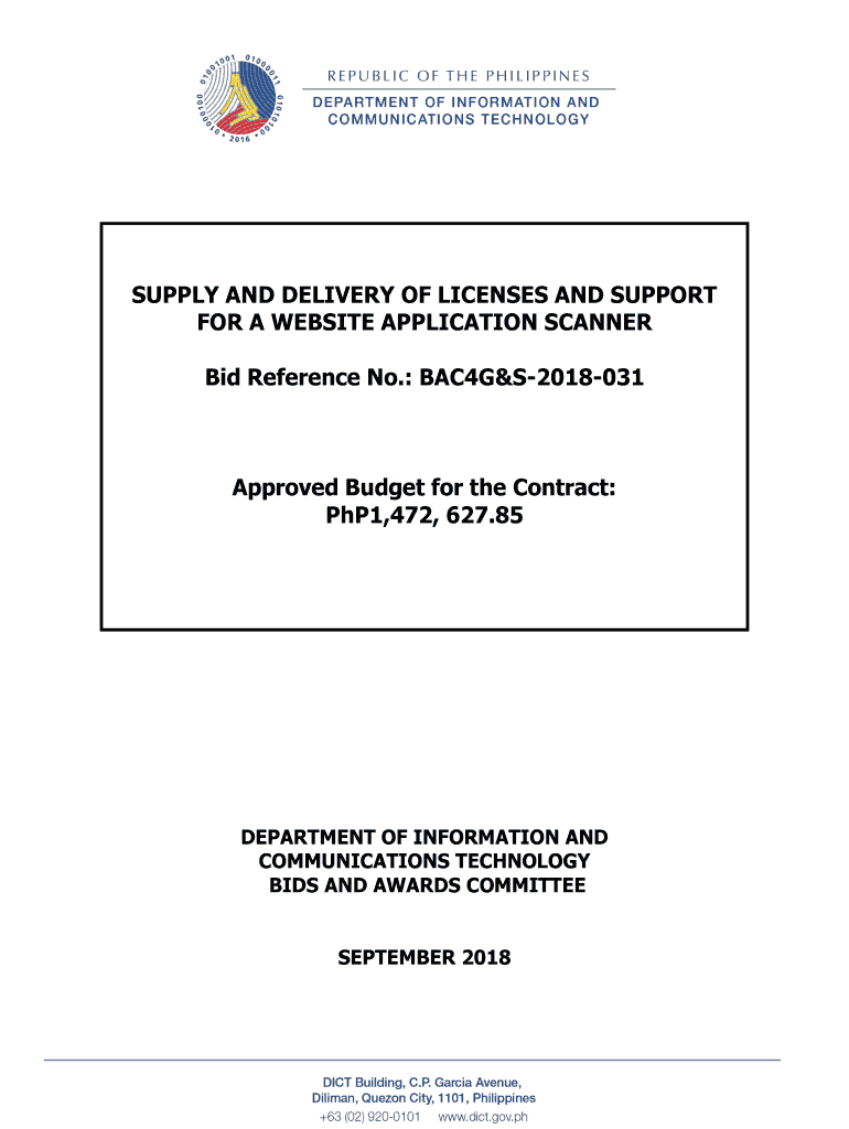 Fillable Online dict gov SUPPLY AND DELIVERY OF LICENSES AND SUPPORT FOR A Fax Email Print ...