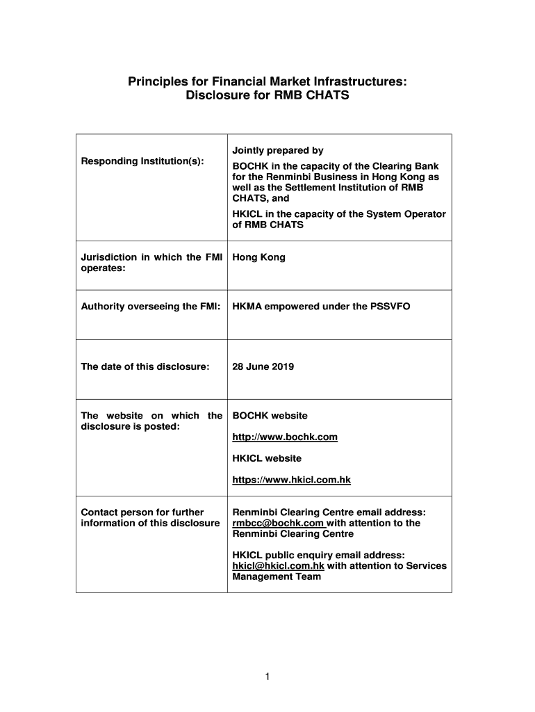 Fillable Online Disclosure of HKD CHATS in respect of PFMI23 - Bank of ...