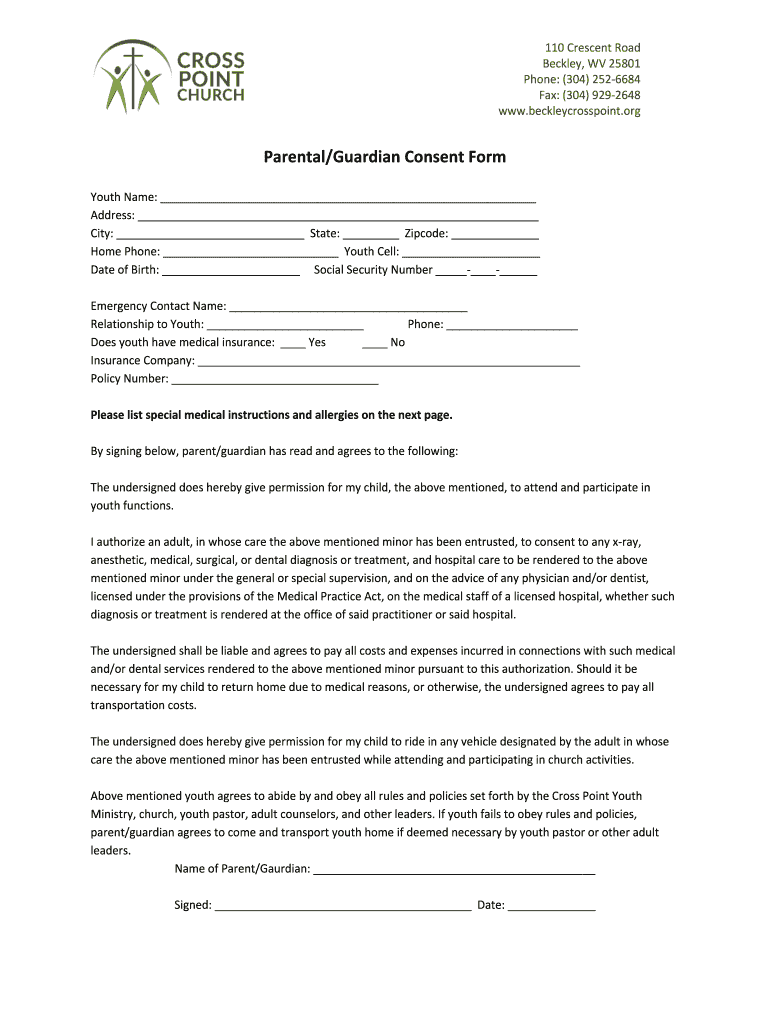 Fillable Online Parental Authorization Letter - For example, children ...