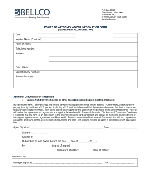 Fillable Online Power of Attorney Agent Information Form Fax Email ...