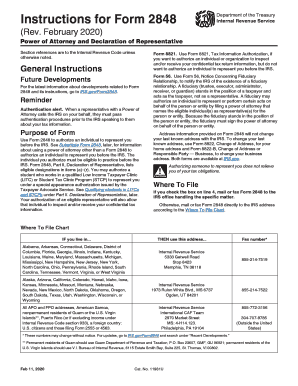 Fillable Online Form 2848 Power of Attorney For IRS Use Only and ...