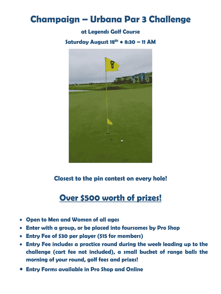 Fillable Online Par 3 Masters Tournament - Friendly Meadows Golf Course ...