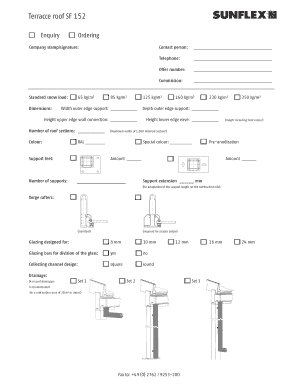 Fillable Online Terracce roof SF 152 System SF152 Fax Email Print ...