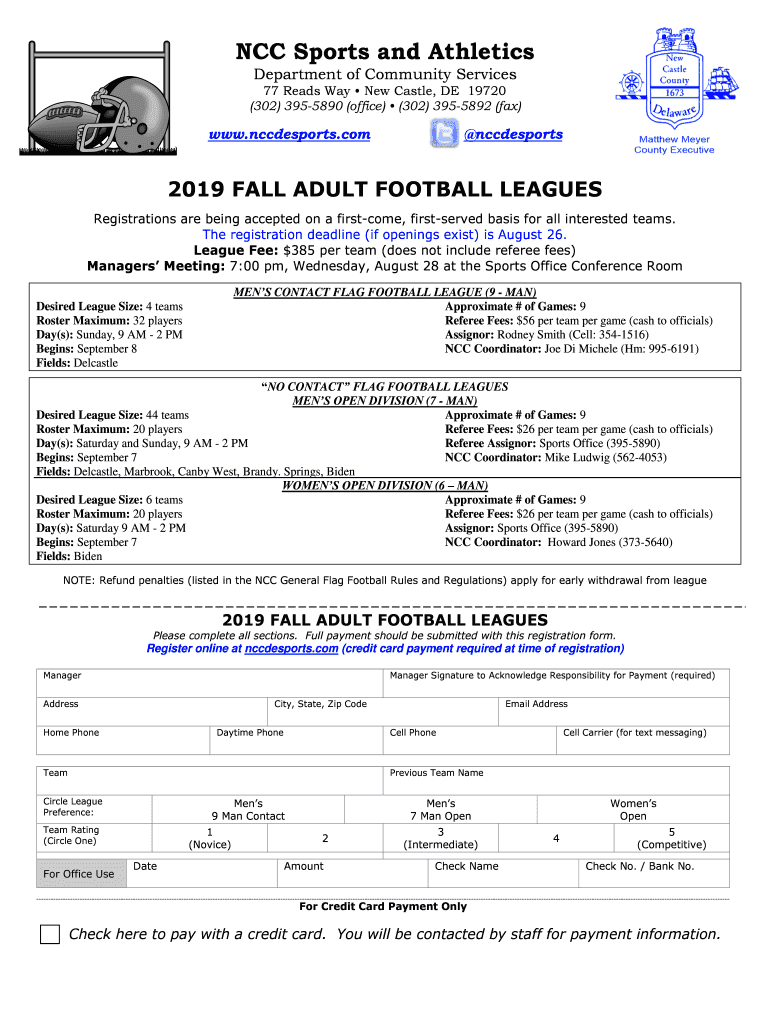 Fillable Online Fall Football Registration Flyer Fax Email Print ...