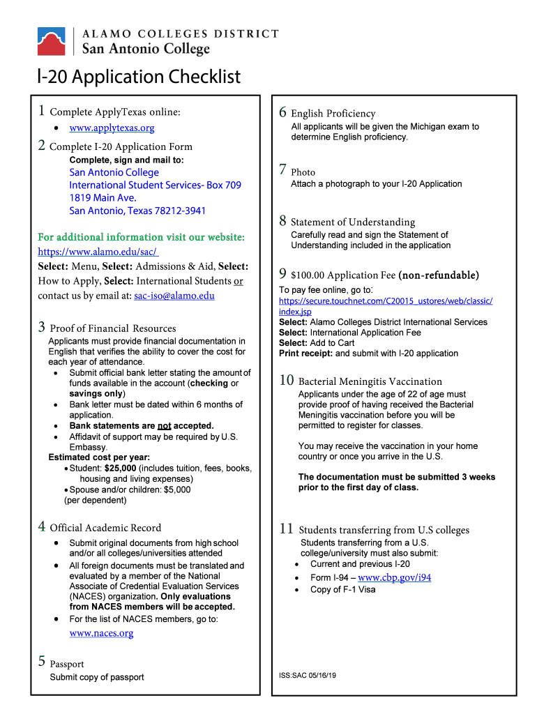 Fillable Online Applying for Admission to any one of the Alamo ...