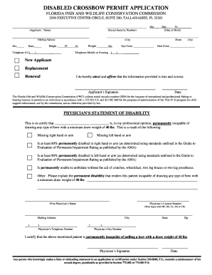 Fillable Online DISABLEDCROSSBOW PERMIT APPLICATION Fax Email Print ...