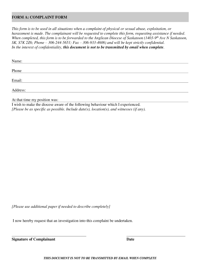 Fillable Online Sample Local Church Abuse Prevention Policy and ...