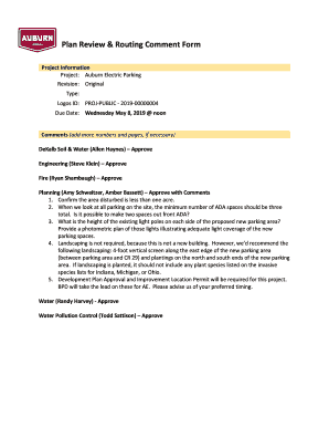 Fillable Online Plan Review & Routing Comment Form Fax Email Print ...