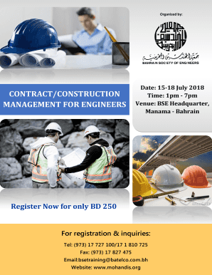 Fillable Online contract/construction management for engineers ...