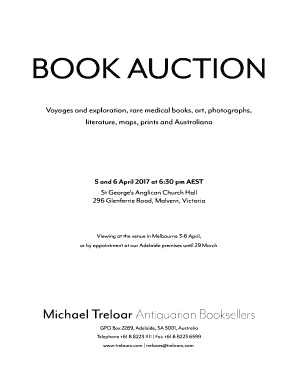 Fillable Online BOOK AUCTION Fax Email Print - pdfFiller