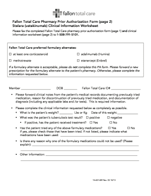 Fillable Online () Clinical Information Worksheet Fax Email Print - pdfFiller