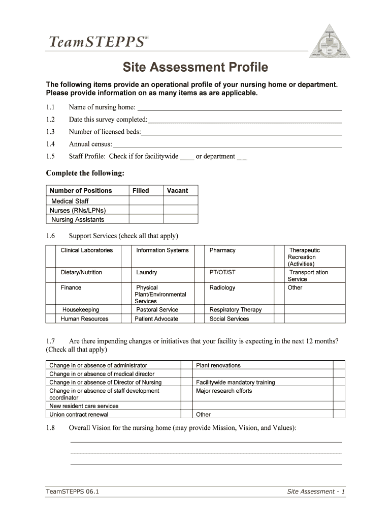 Nursing Home Facility Assessment Template - Fill Online, Printable ...