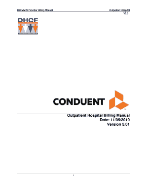 Fillable Online Outpatient Hospital Billing Manual Date: 11/05/2019 ...