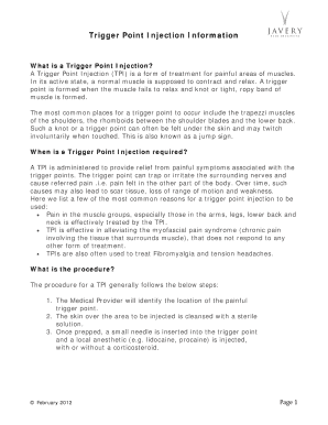 Fillable Online Trigger Point Injection Information Fax Email Print ...