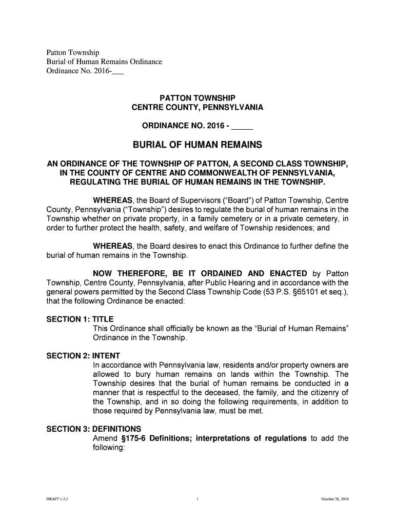 Fillable Online twp patton pa BURIAL OF HUMAN REMAINS - twp.patton.pa ...