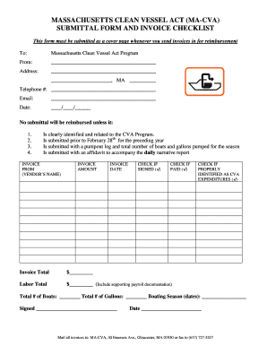 Fillable Online CLEAN VESSEL ACT INVOICE CHECKLIST Fax Email Print ...