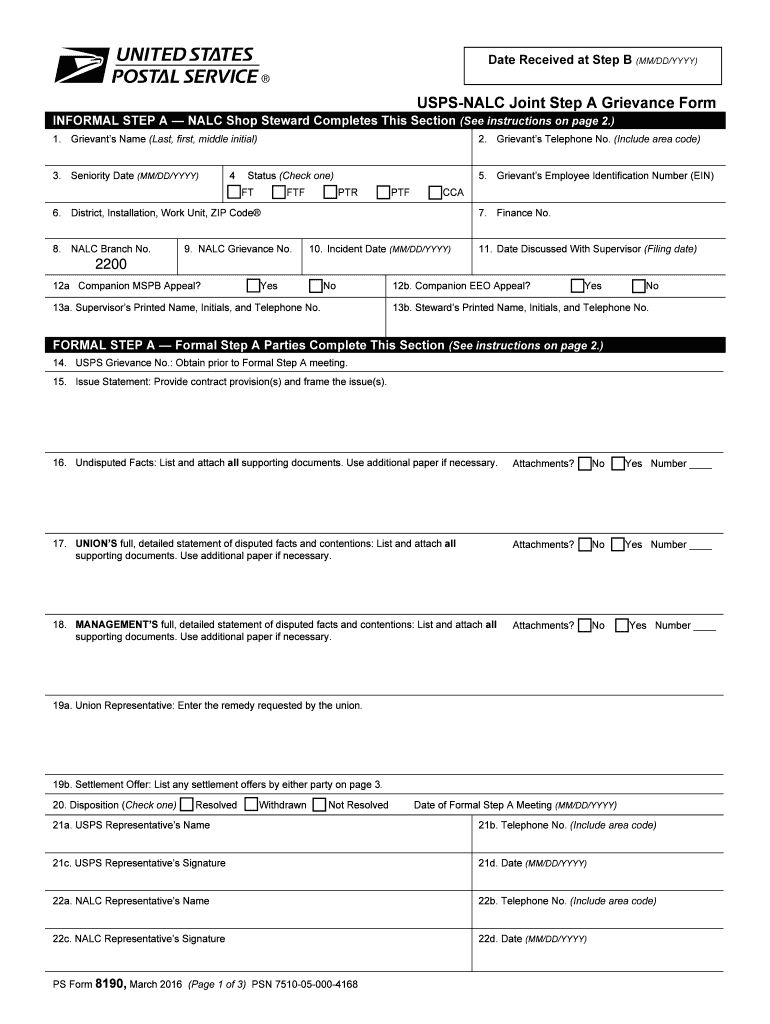 Fillable Online Fact Finding Form - NALC Branch 2200 Fax Email Print - pdfFiller