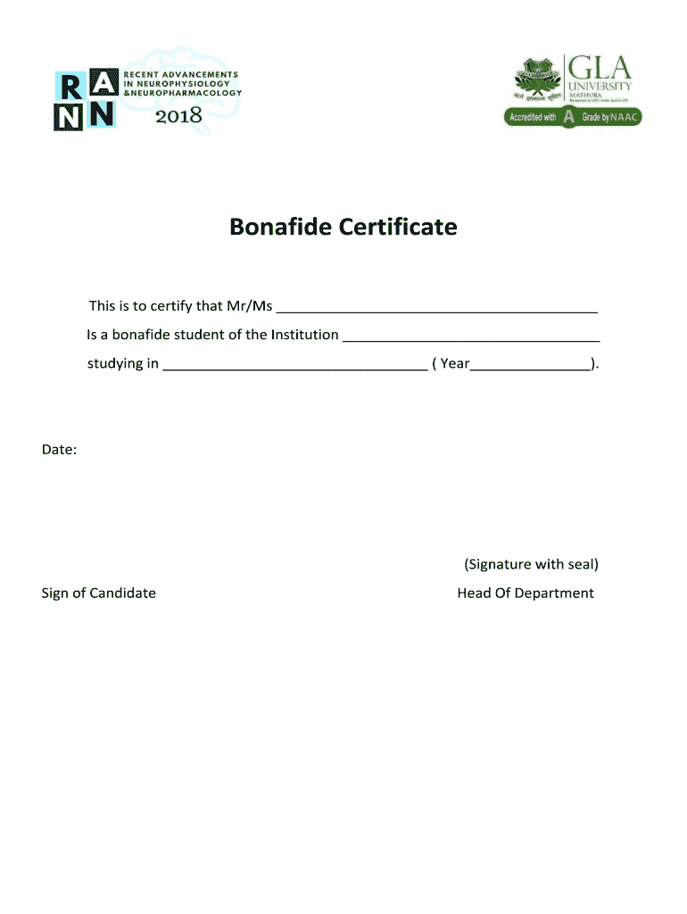 University Bonafide Certificate - Fill Online, Printable, Fillable ...