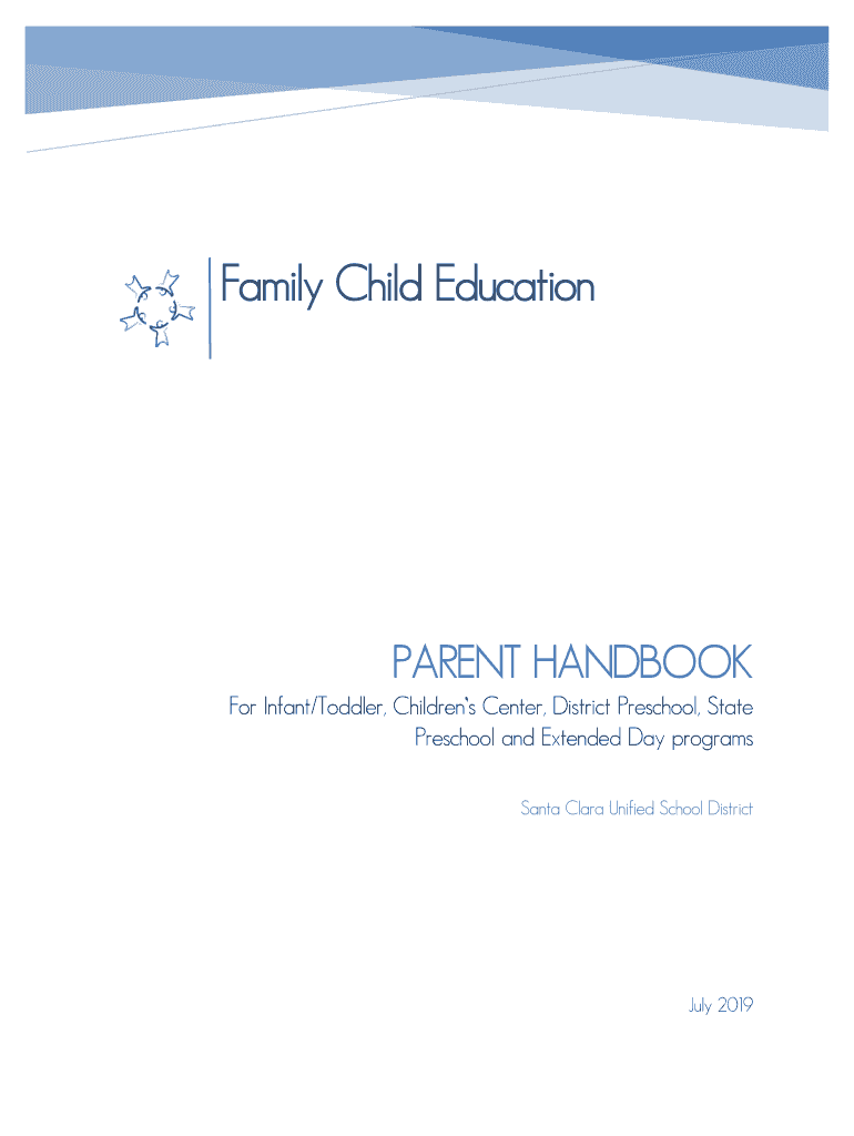 Fillable Online PARENT HANDBOOK. For Infant/Toddler, Childrens Center ...