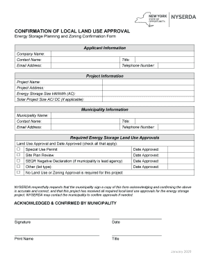 Fillable Online Confirmation of Local Land Use Approval - Energy ...