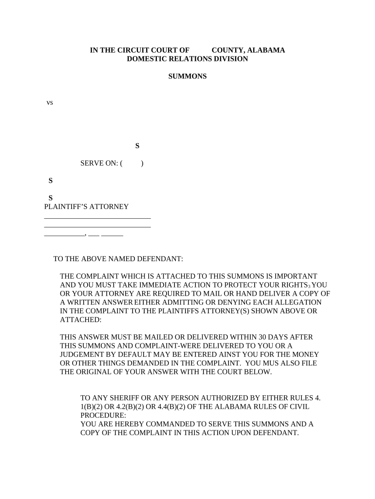 Alabama domestic relations: Fill out & sign online | DocHub