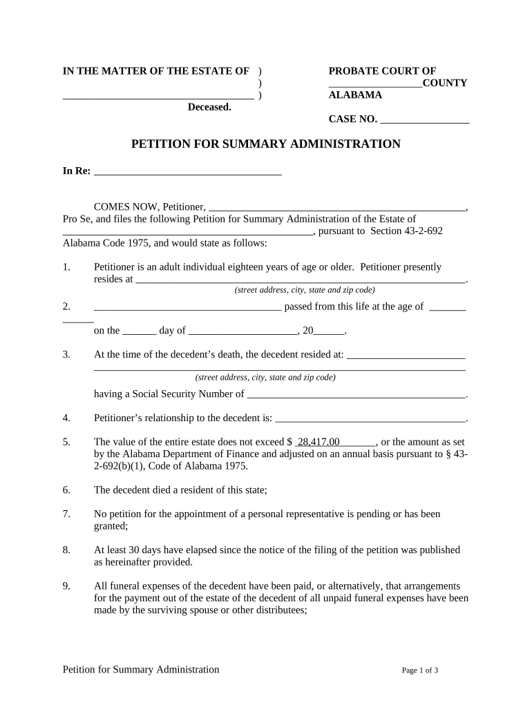 Small estate affidavit alabama: Fill out & sign online | DocHub