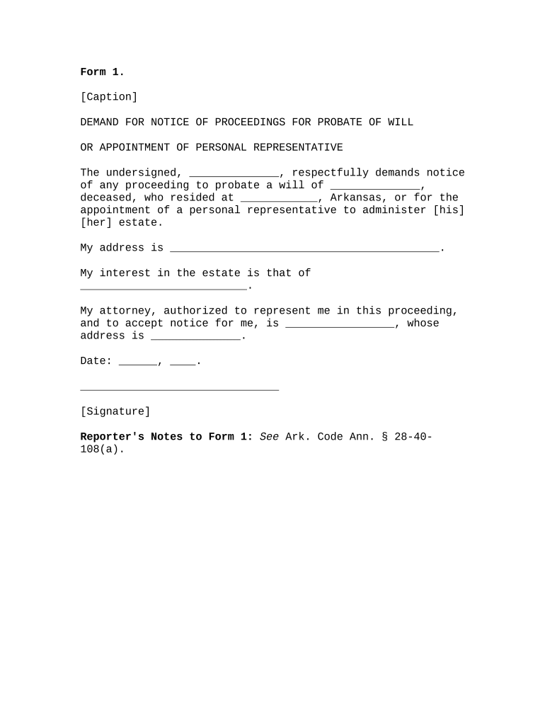 arkansas proceedings will Doc Template | pdfFiller