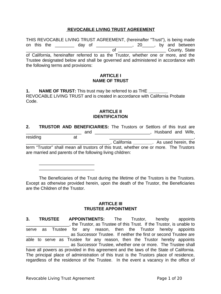 Sample trust for minor child: Fill out & sign online | DocHub