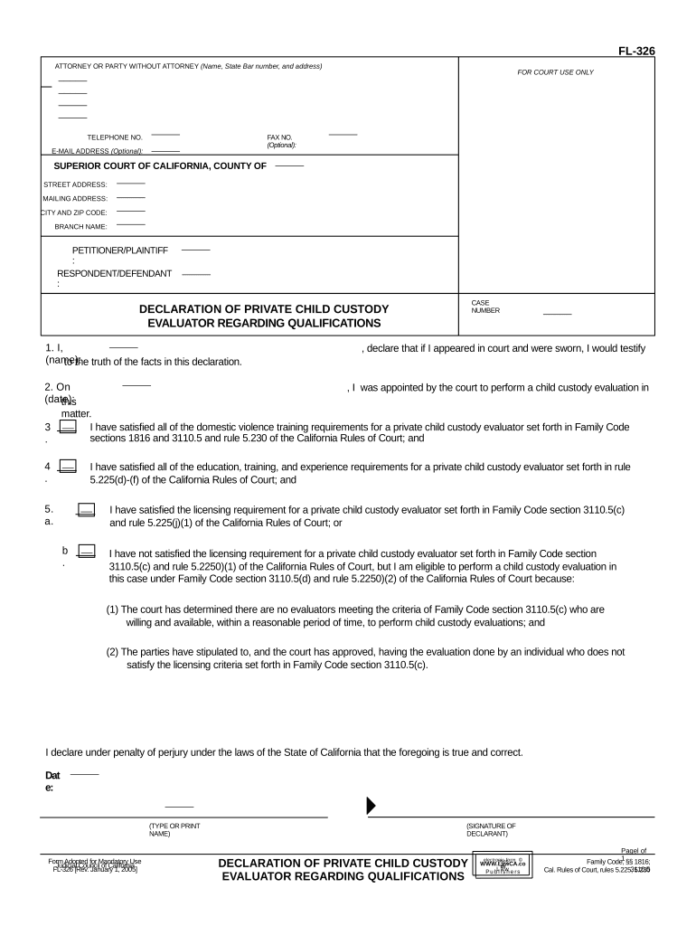 Declaration Child Custody Fill Out Sign Online DocHub