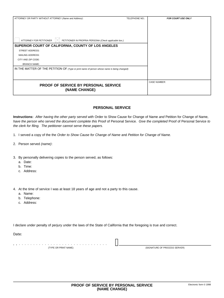 Proof Service For Doc Template PdfFiller
