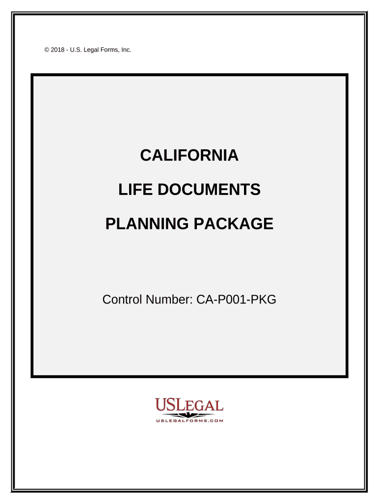 California Life Documents Planning Package - Blank Fillable Template ...