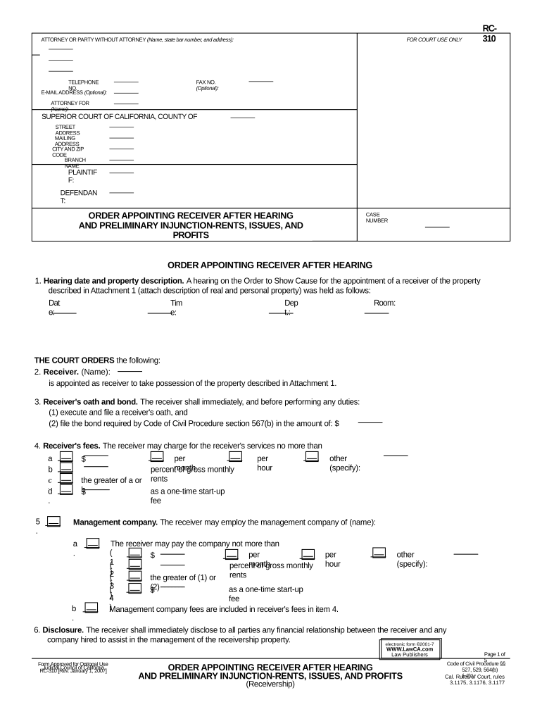 California Preliminary Injunction Doc Template PdfFiller