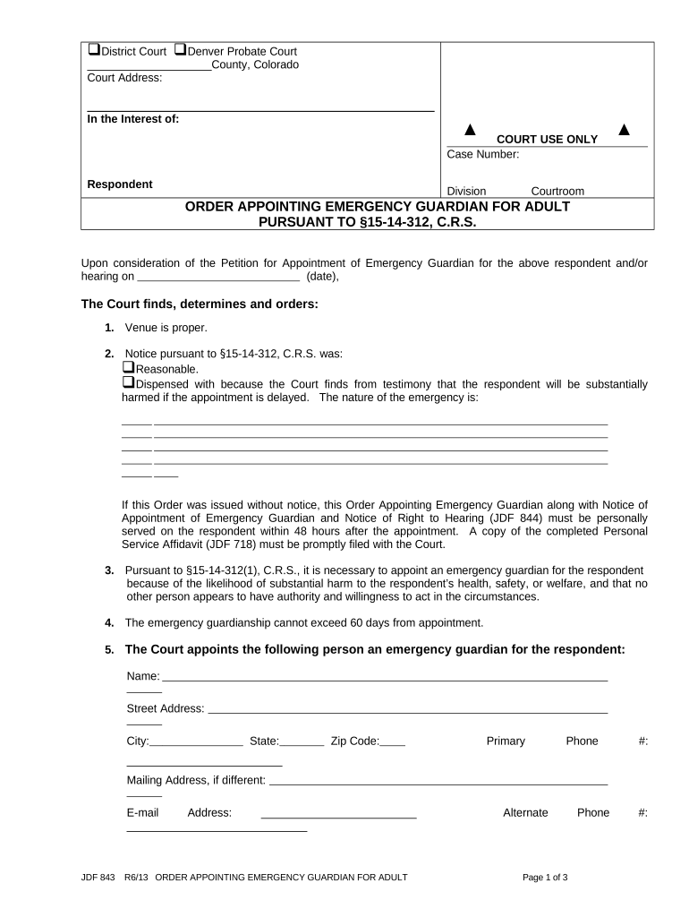 order appointing guardian Doc Template | pdfFiller