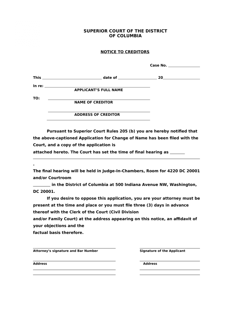 dc name change Doc Template | pdfFiller