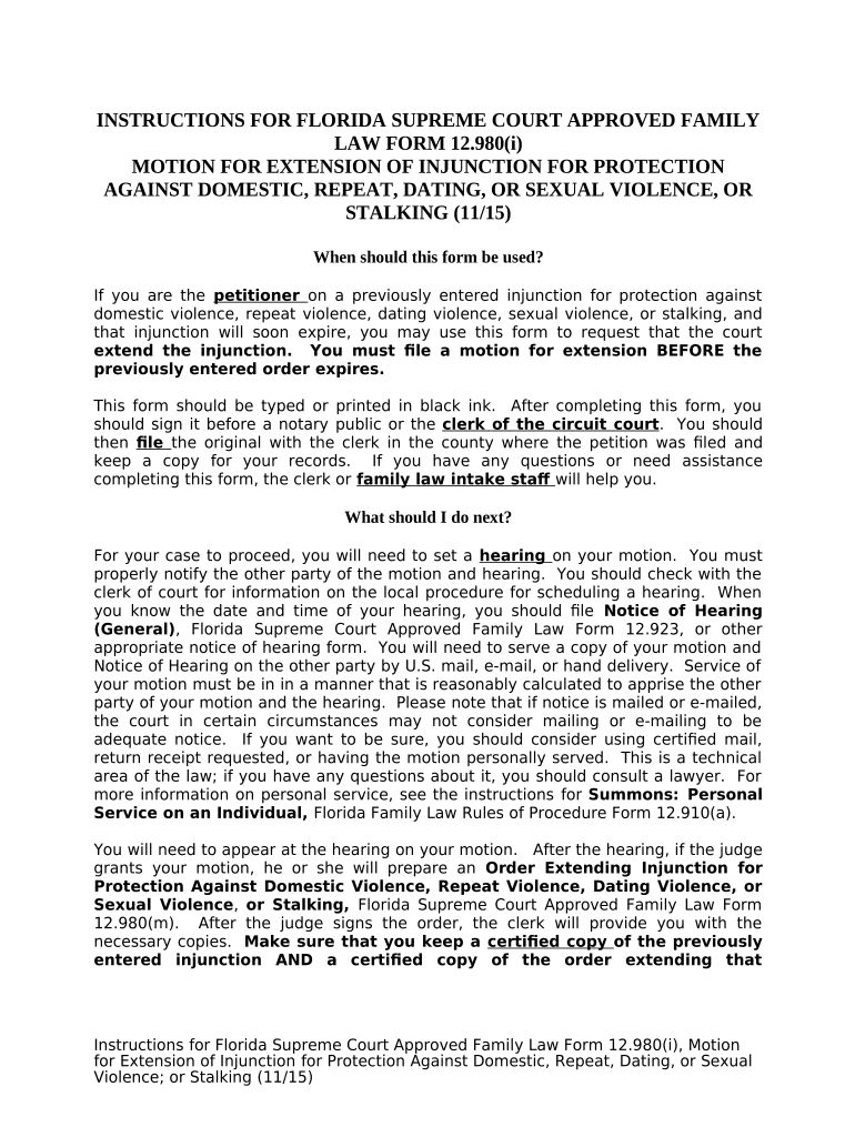 Motion for Extension of Injunction for Protection Against Domestic ...