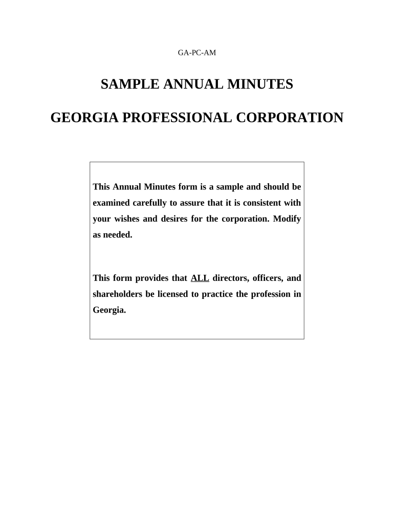 Georgia professional corporation: Fill out & sign online | DocHub