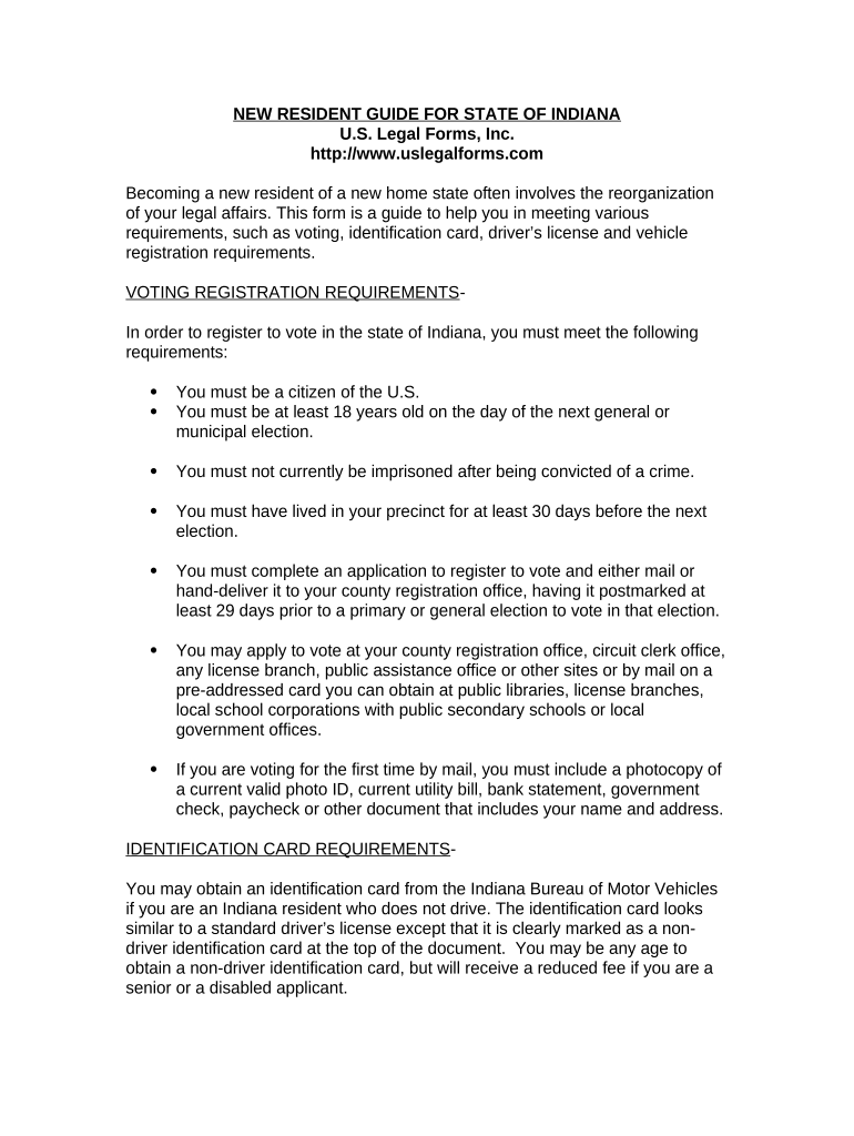 Indiana new resident packet: Fill out & sign online | DocHub