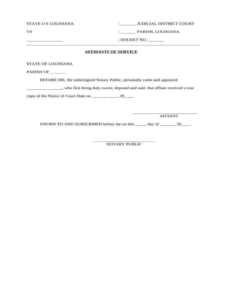 Affidavit service court: Fill out & sign online | DocHub