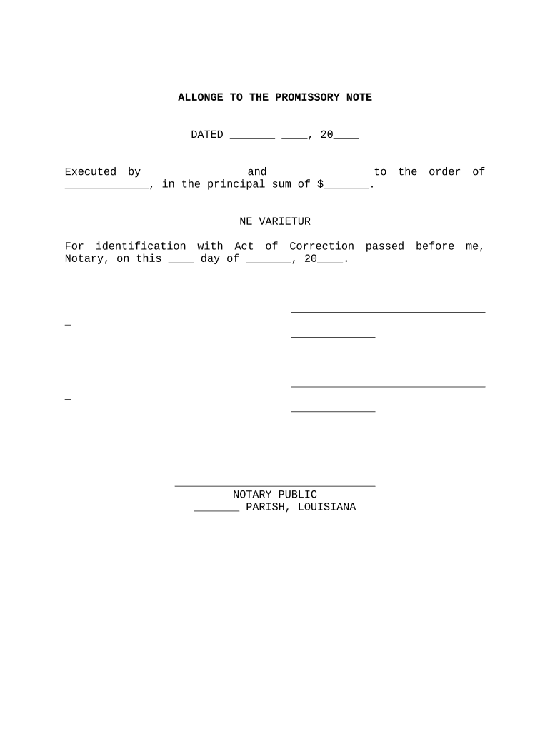 allonge note Doc Template | pdfFiller