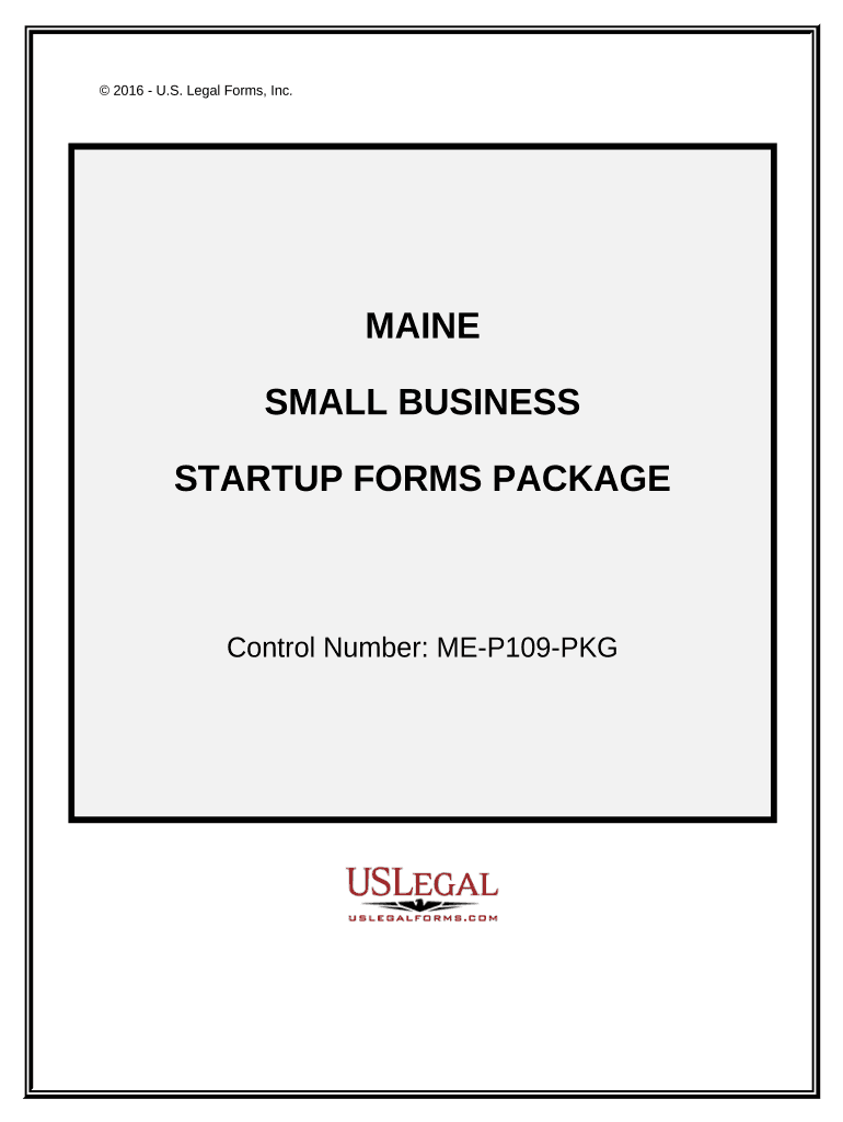 Maine Small Business Startup Forms Package - Blank Fillable Template ...