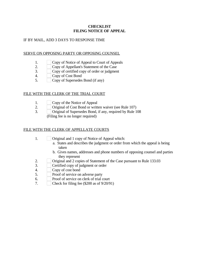 Filing Notice Appeal Fill Out And Sign Online Dochub