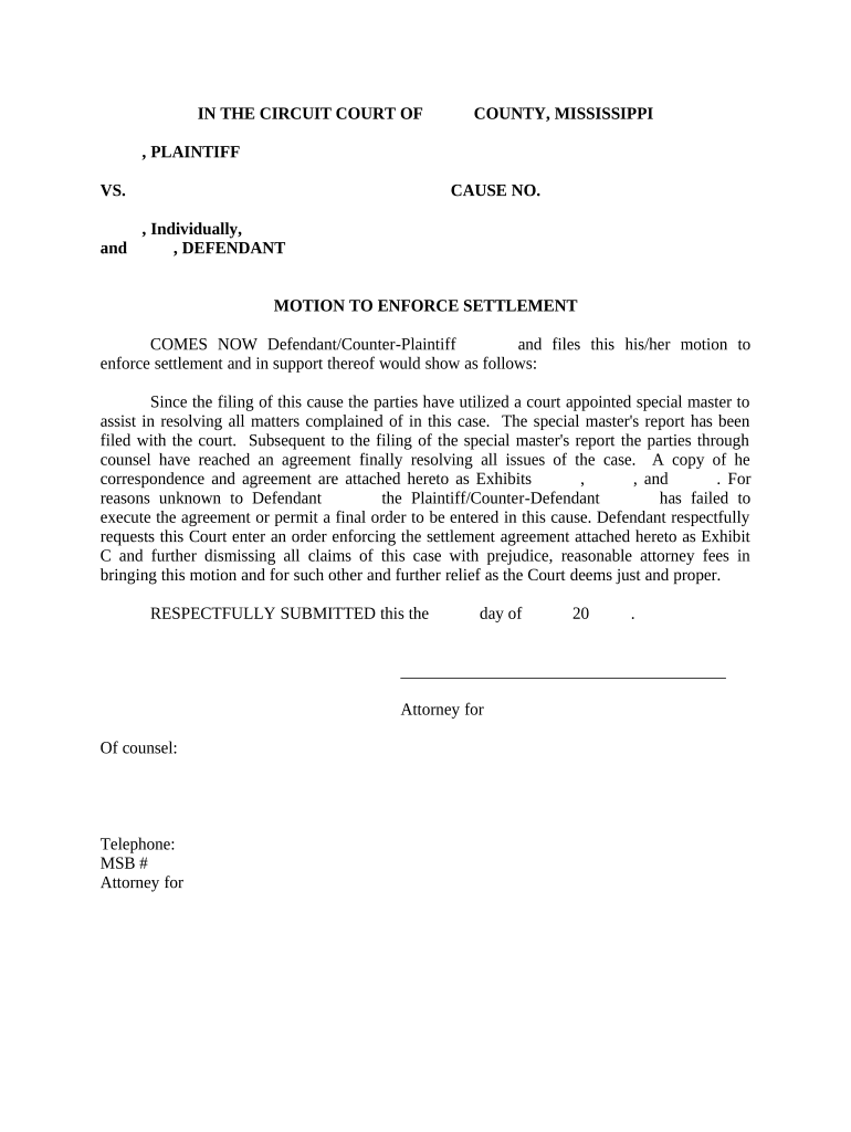 Motion To Enforce Settlement Mississippi Fill Out Sign Online DocHub motion-to-enforce-settlement-mississippi-fill-out-sign-online-dochub