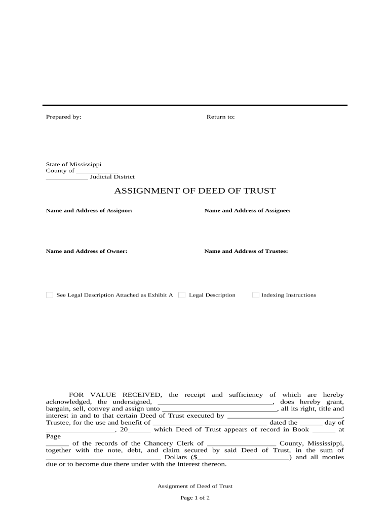 Mississippi deed trust: Fill out & sign online | DocHub
