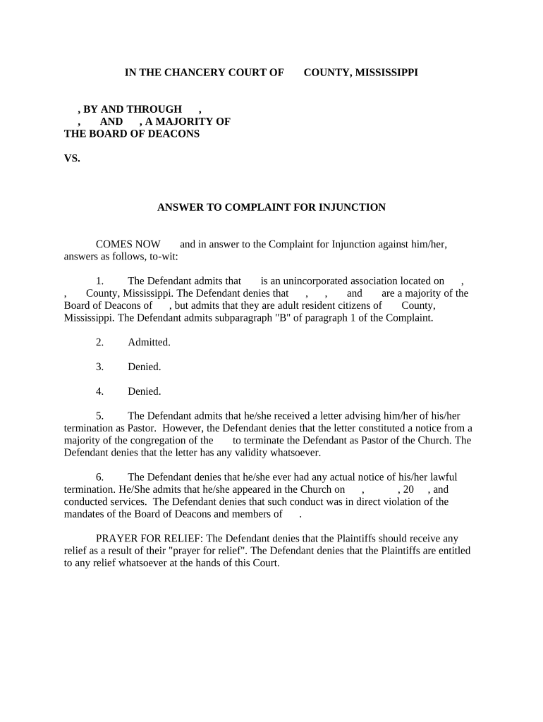 mississippi injunction Doc Template | pdfFiller