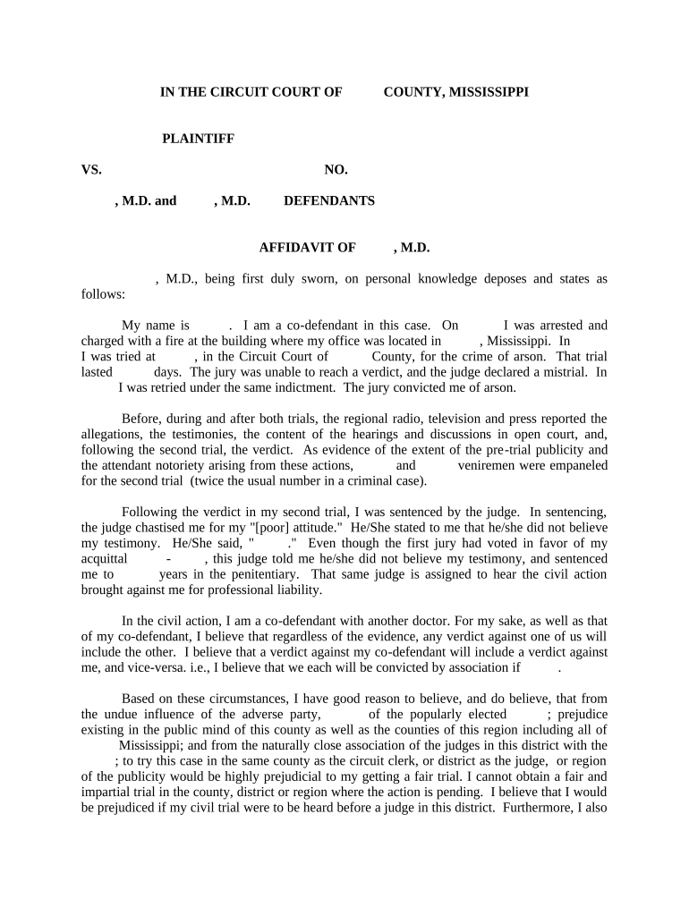 Affidavit Doc Template | pdfFiller