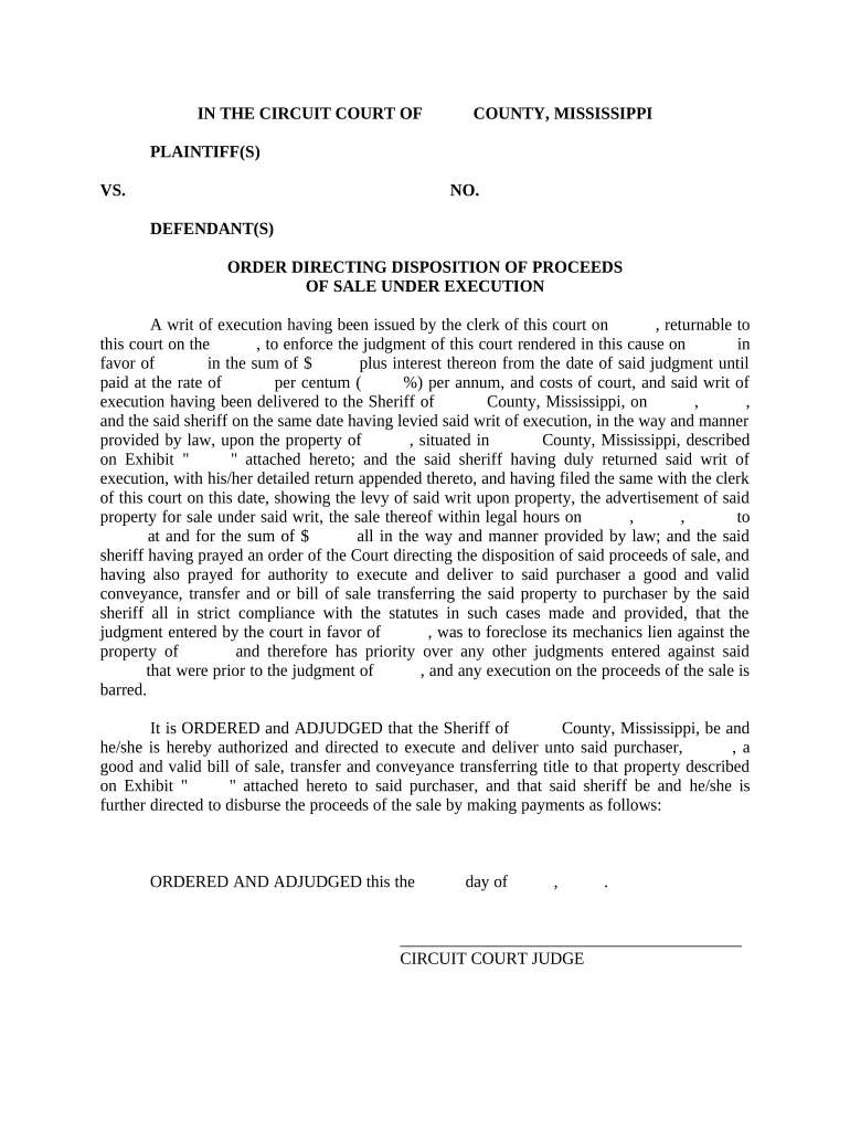 Writ Execution Sample Doc Template PdfFiller