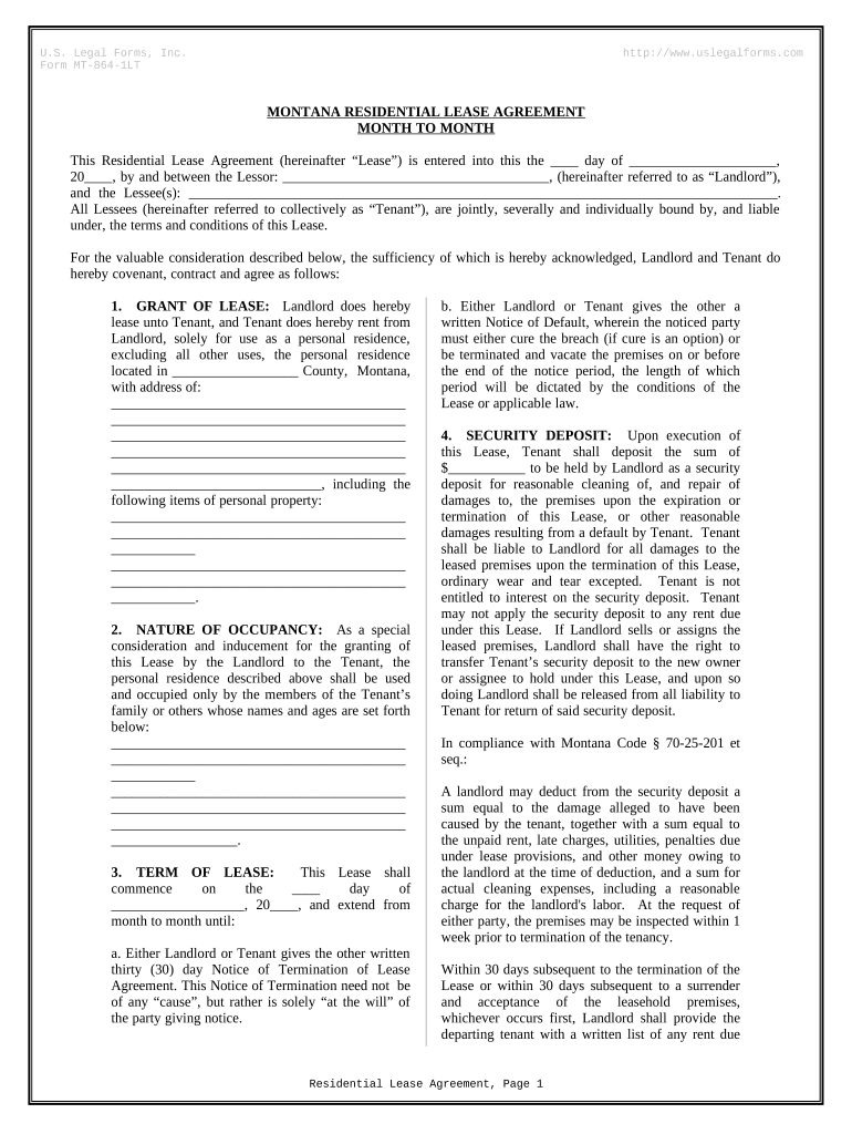 Montana lease agreements: Fill out & sign online | DocHub