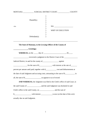 montana writ Doc Template | pdfFiller