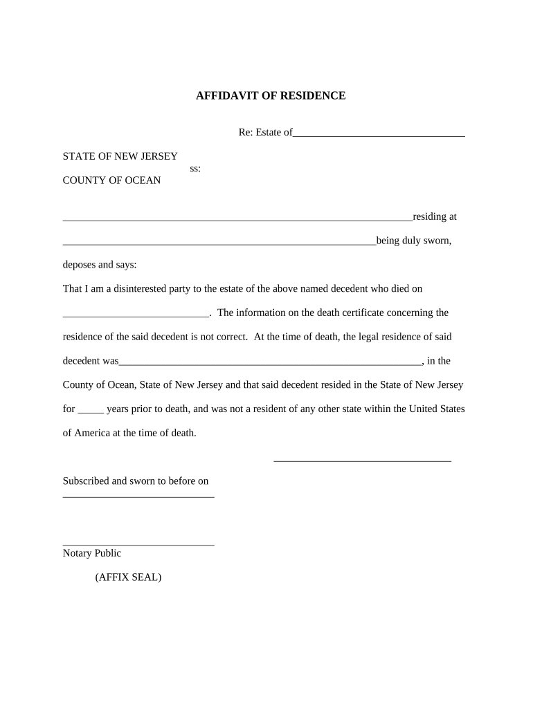 New Jersey Residence Fill Out Sign Online DocHub
